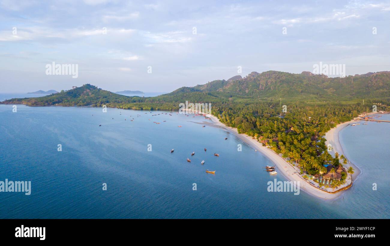 aerial view of koh mook or muk island in morning.It is a small idyllic ...