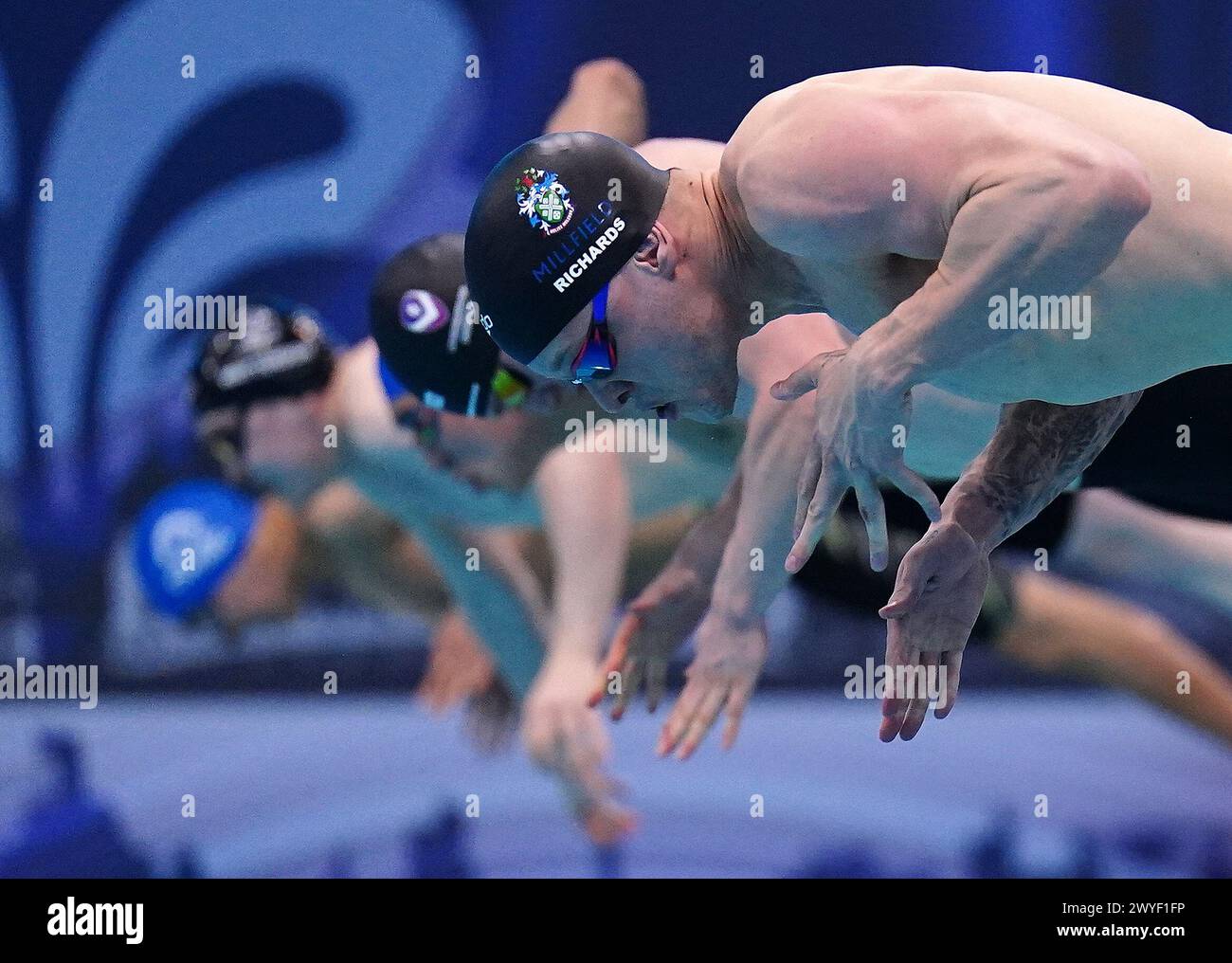 Matthew Richards in action during the Men's 50m Freestyle Heats on day ...