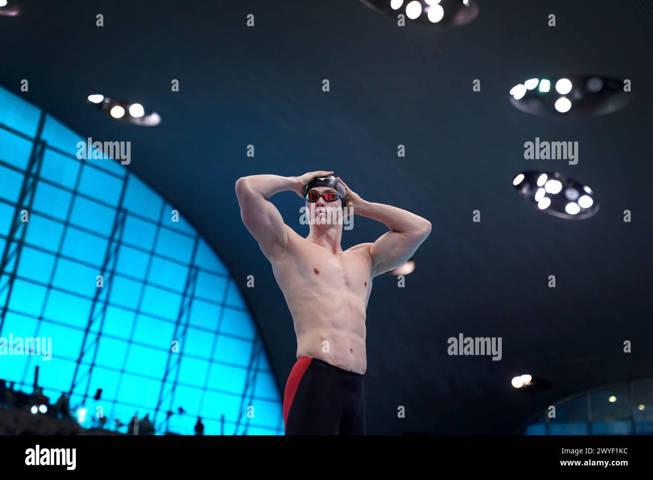 Benjamin Proud prepares to race in the Men's 50m Freestyle Heats on day ...