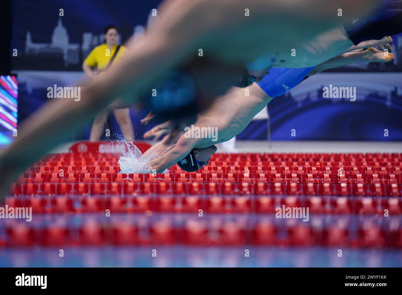 Matthew Richards in action during the Men's 50m Freestyle Heats on day ...