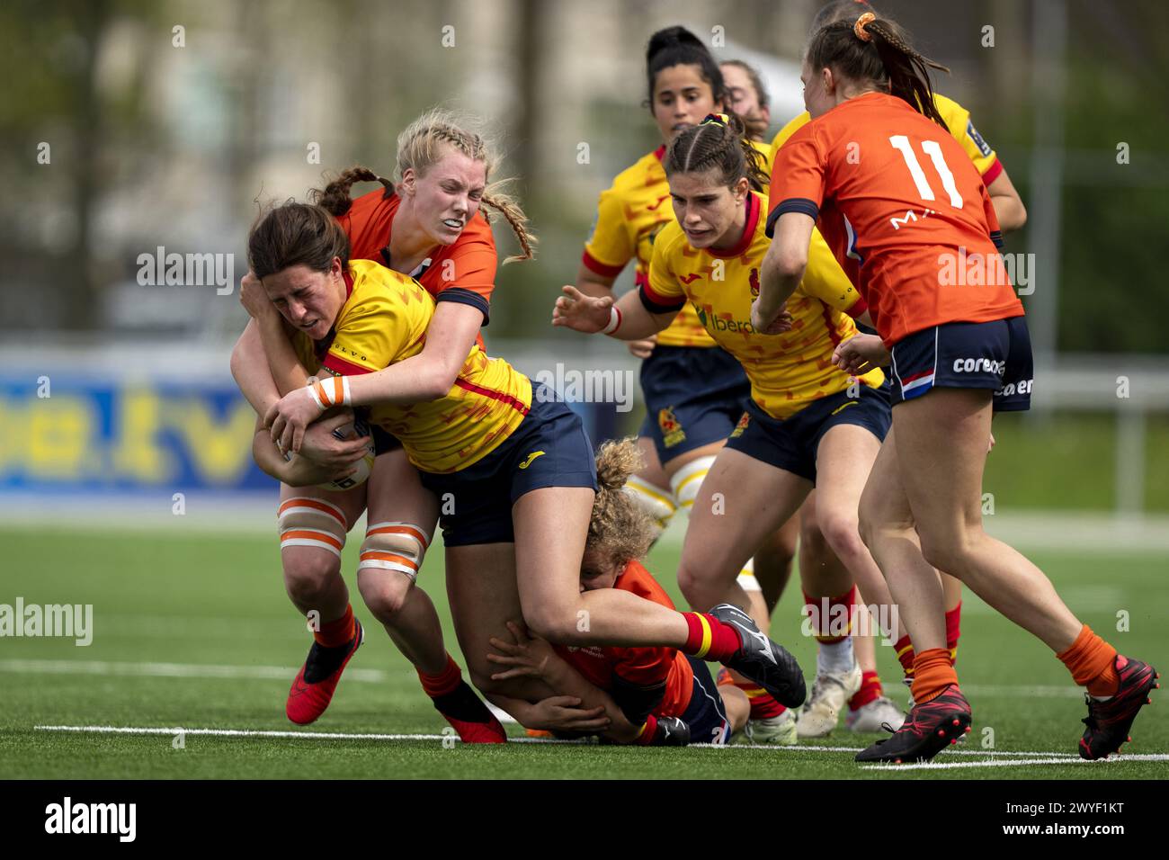 AMSTERDAM - Rugby star Mariet Luijken of the Dutch team in action ...