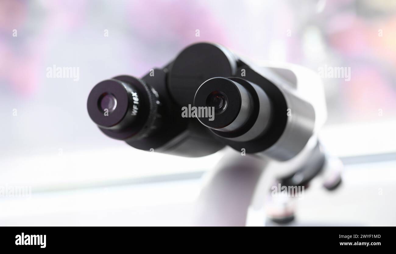 The head microscope on the background of Stock Photo - Alamy