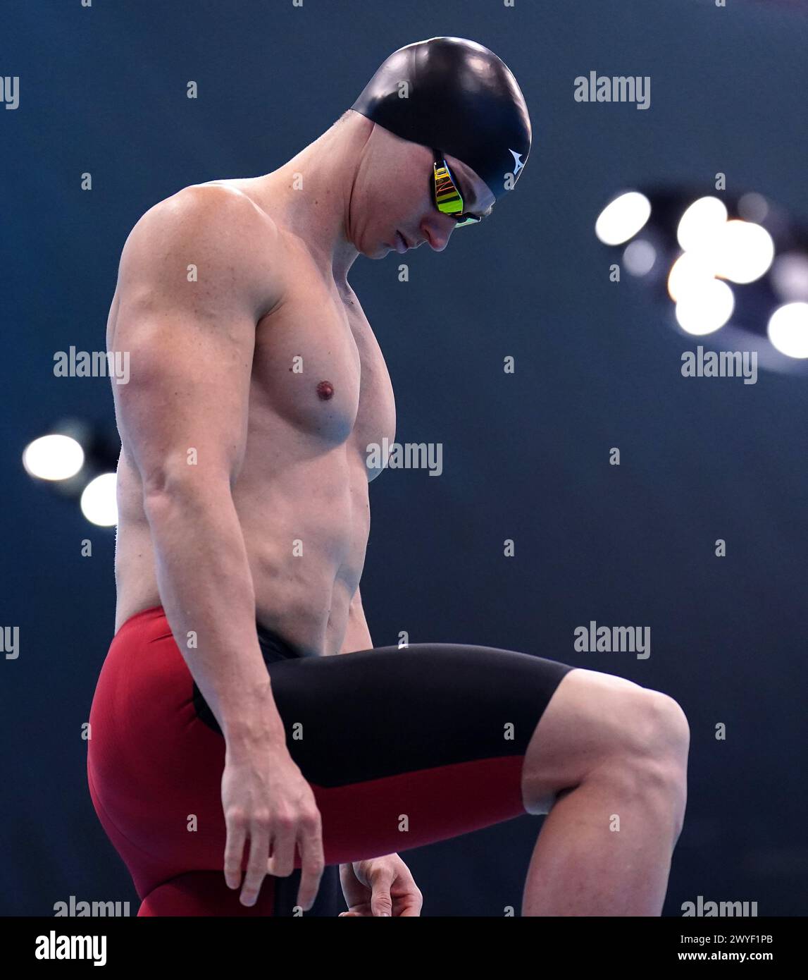 Benjamin Proud prepares to race in the Men's 50m Freestyle Heats on day ...