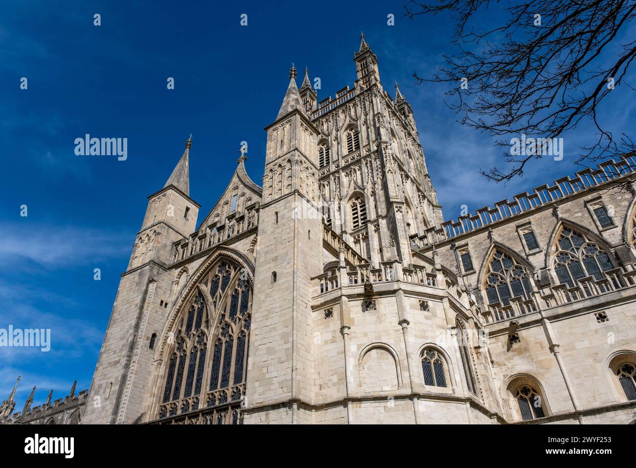 Exterior of Gloucester Cathedral on 2nd April 2024 in Gloucester ...