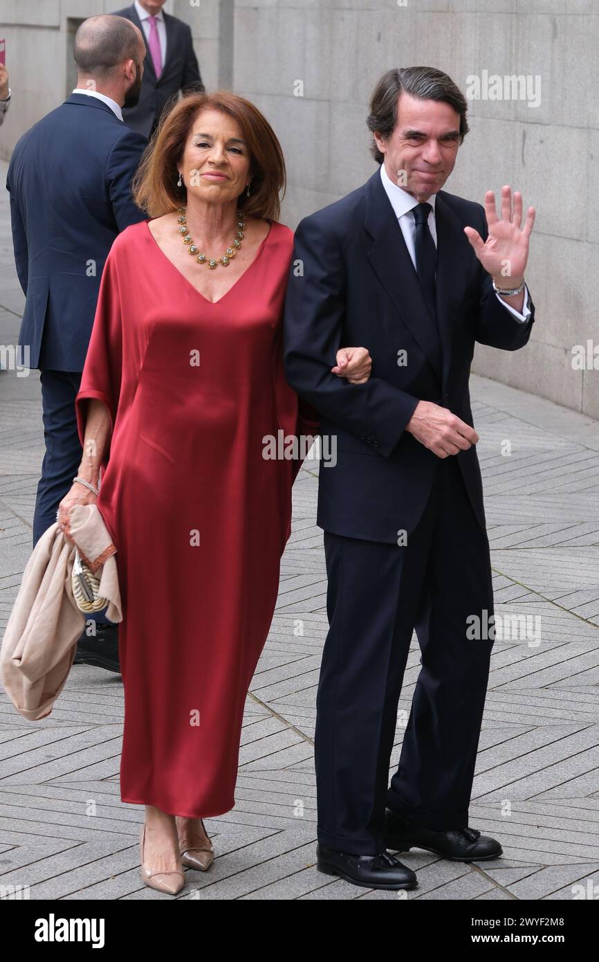 Ana Botella, Jose María Aznar during the wedding of Jose Luis Martinez ...