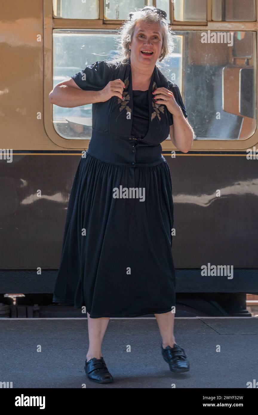 Entertainment on the platform at Minehead Railway Station, Minehead ...