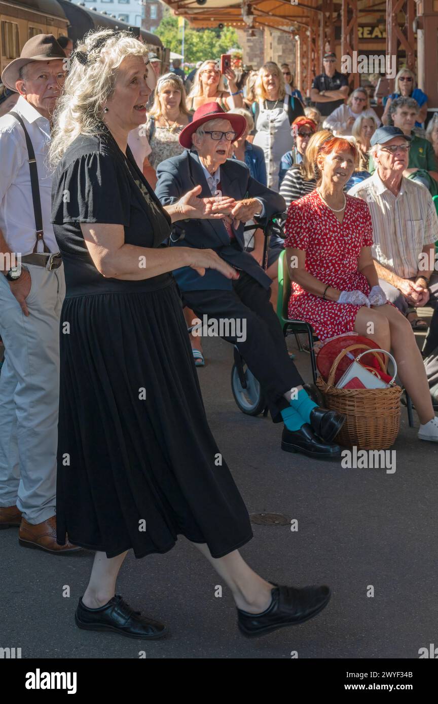 Entertainment on the platform at Minehead Railway Station, Minehead ...