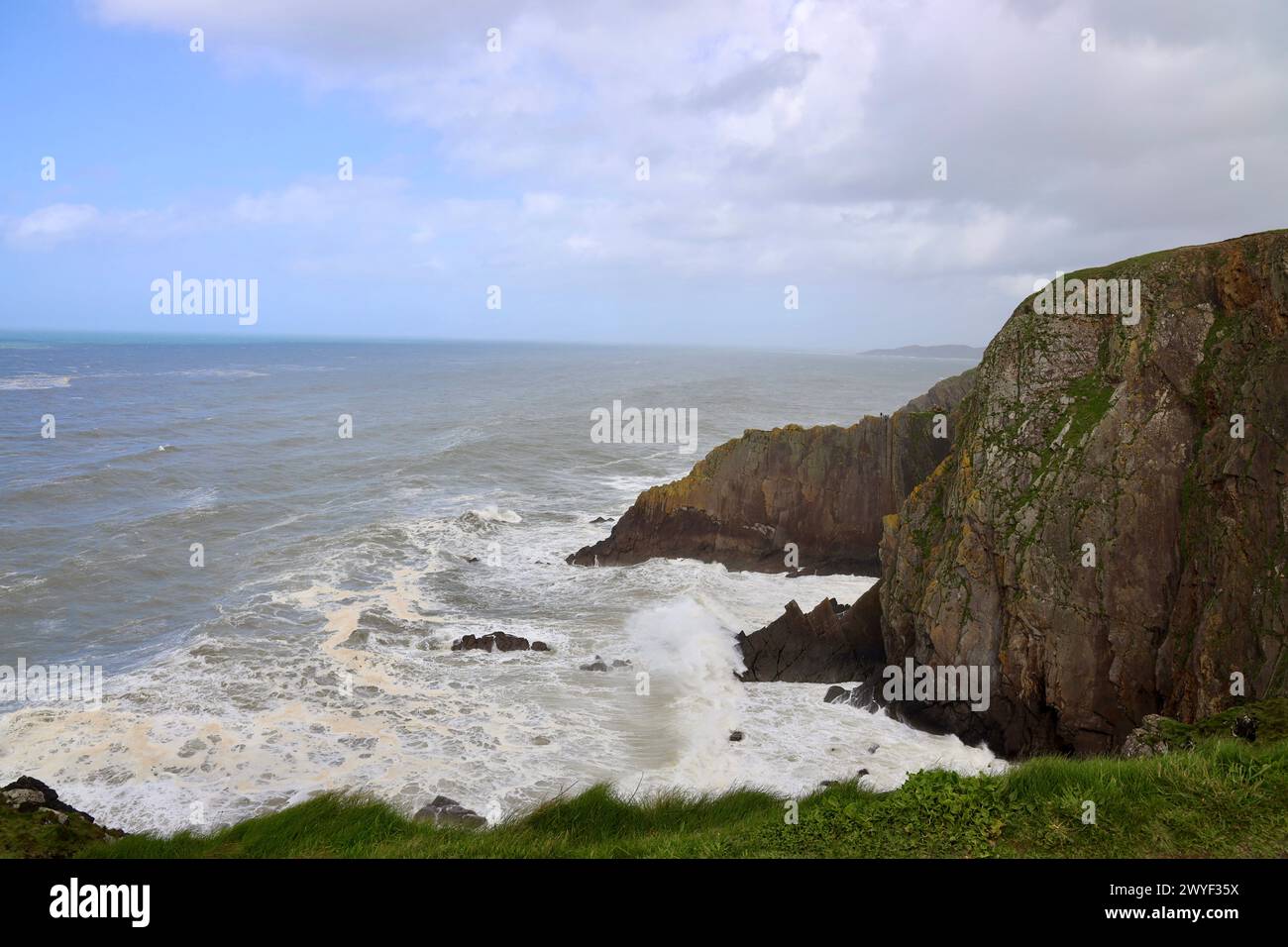 Baggy Point, Croyde, Devon, 6 April 2024, Mild and windy weather along ...