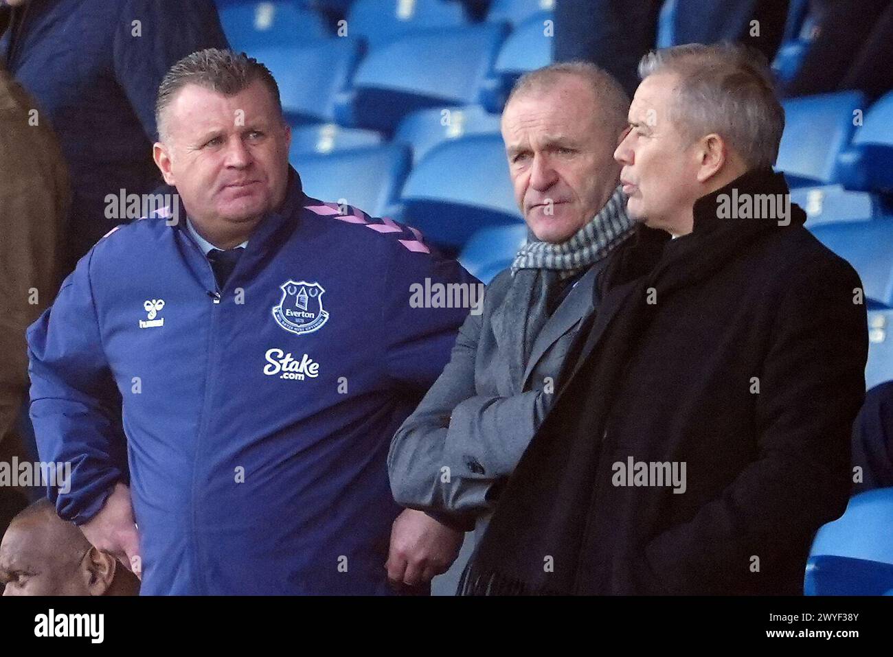Former Everton player Graham Stuart (left) before the Premier League ...