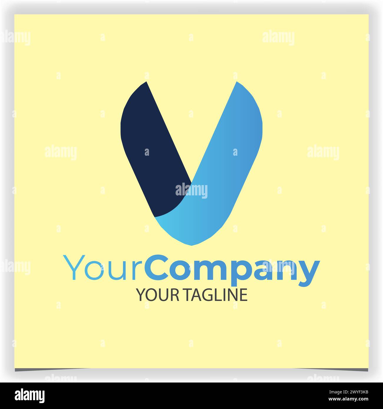 Vector blue letter v logo design template Stock Vector Image & Art - Alamy