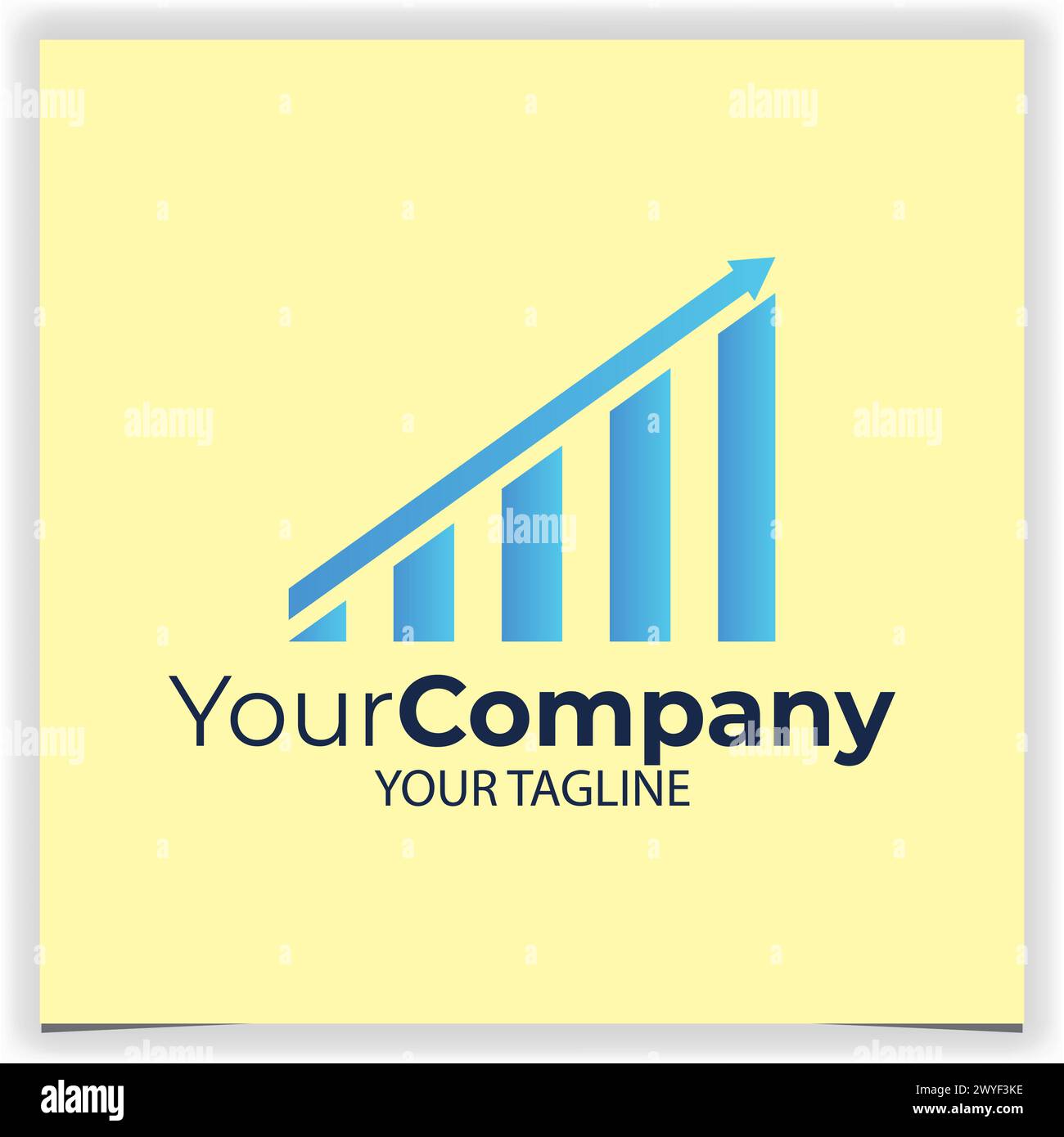 Growth graph logo in blue colour logo design template Stock Vector ...