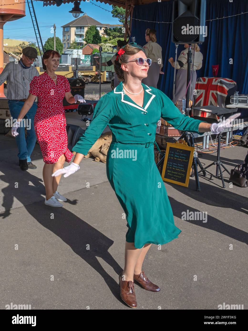 Entertainment on the platform at Minehead Railway Station, Minehead ...