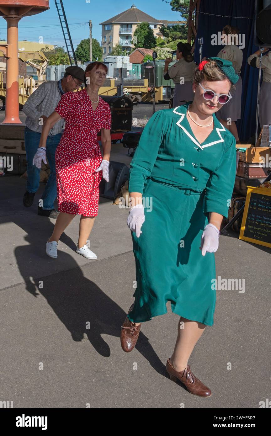 Entertainment on the platform at Minehead Railway Station, Minehead ...