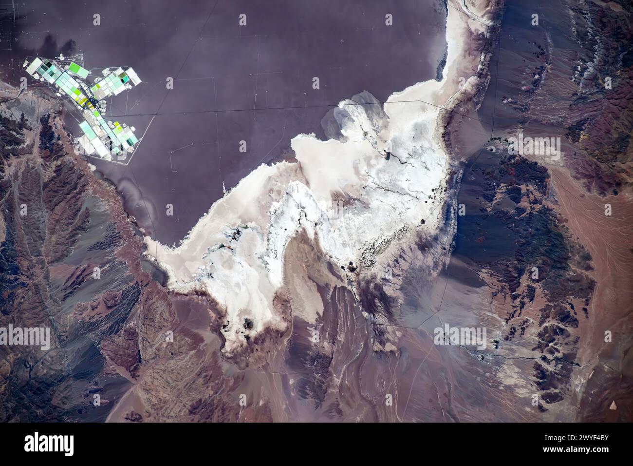 Land features on the border of Chile, Bolivia, and Argentina. Digital ...