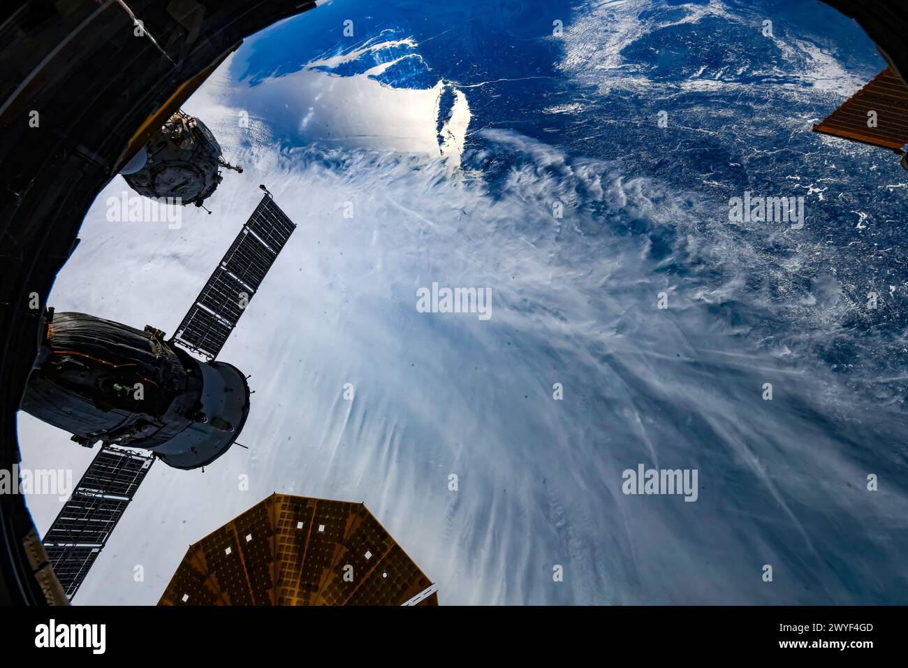 Pacific coast of USA or Mexico. Digital enhancement of an image ...