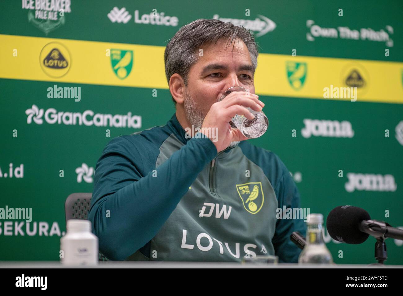 Norwich City Manager, David Wagner, giving his press conference after ...