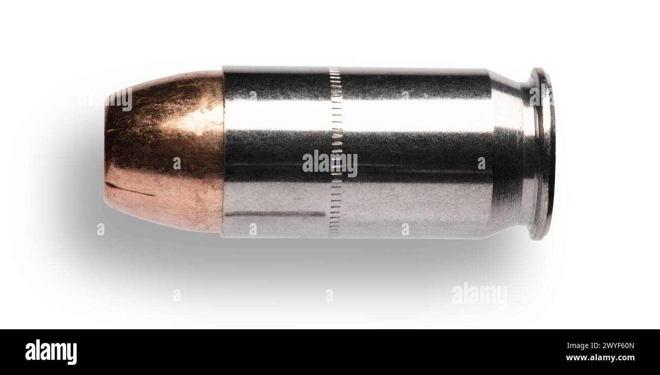 Shadow under a .45 caliber cartridge for a self-defense pistol with ...
