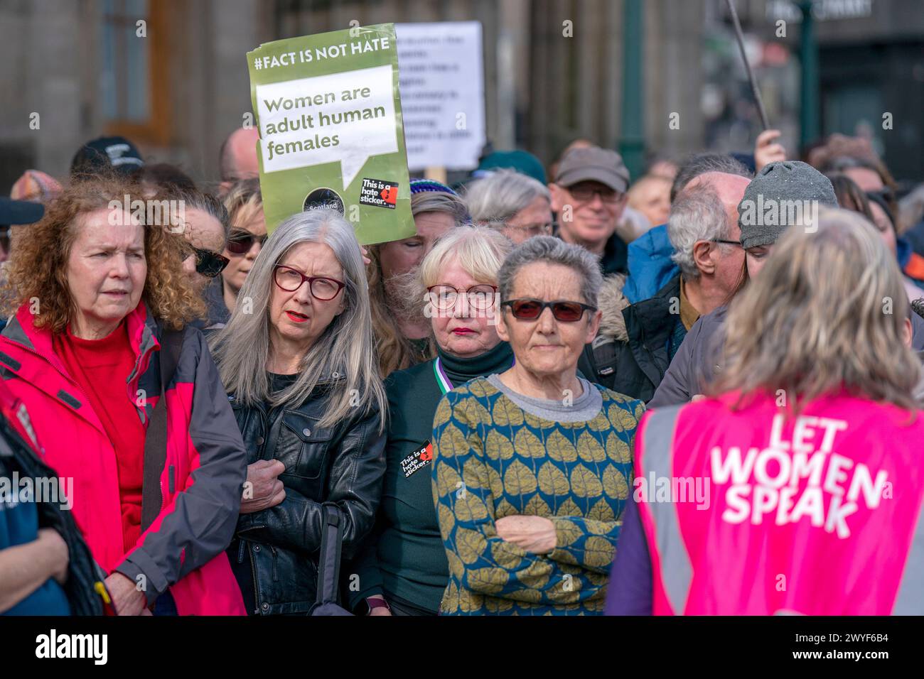 People take part in the Let Women Speak rally following the Hate Crime ...