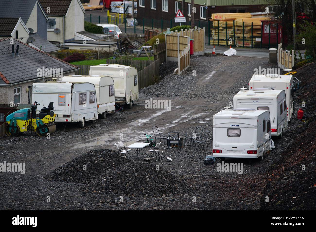 The sloping field next to Nantyglo Rugby Club in Blaenau Gwent, South ...