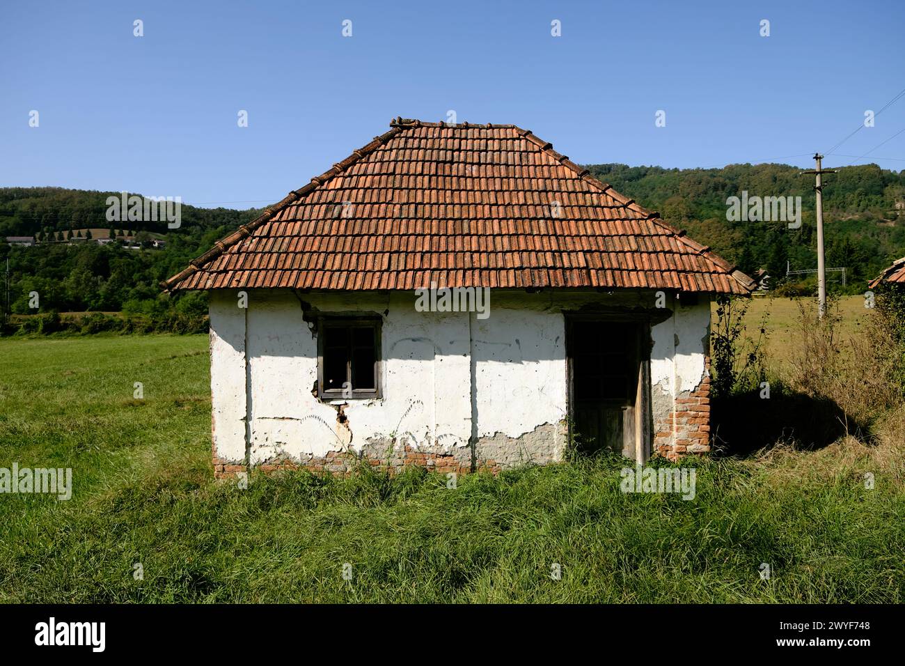 abandoned small house in Serbia Stock Photo - Alamy