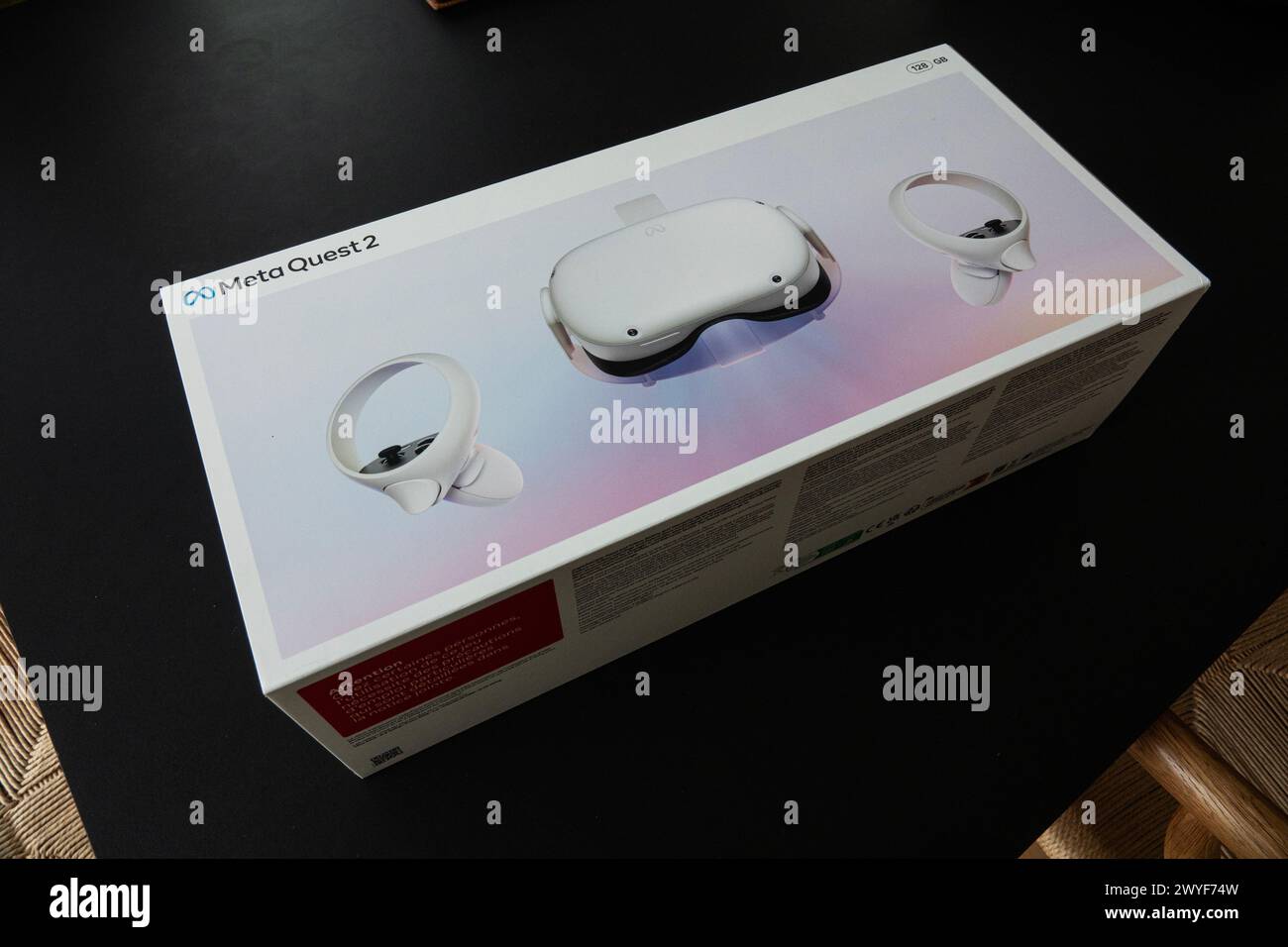 Box with Meta Quest 2 VR virtual reality headset. Copenhagen, Denmark ...