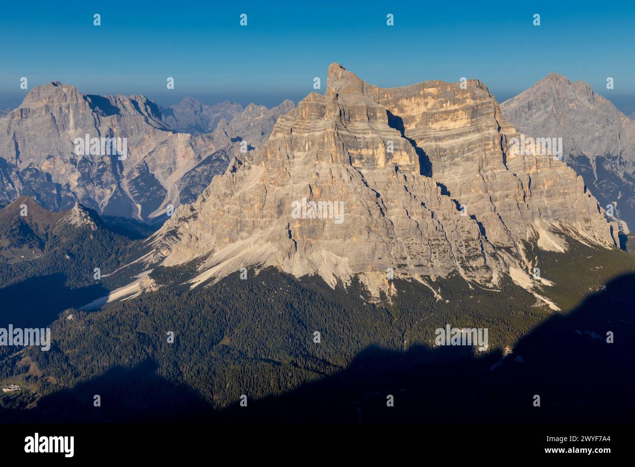 Dolomites mountains rocky peaks scenic landscape. Alpine summits in the ...