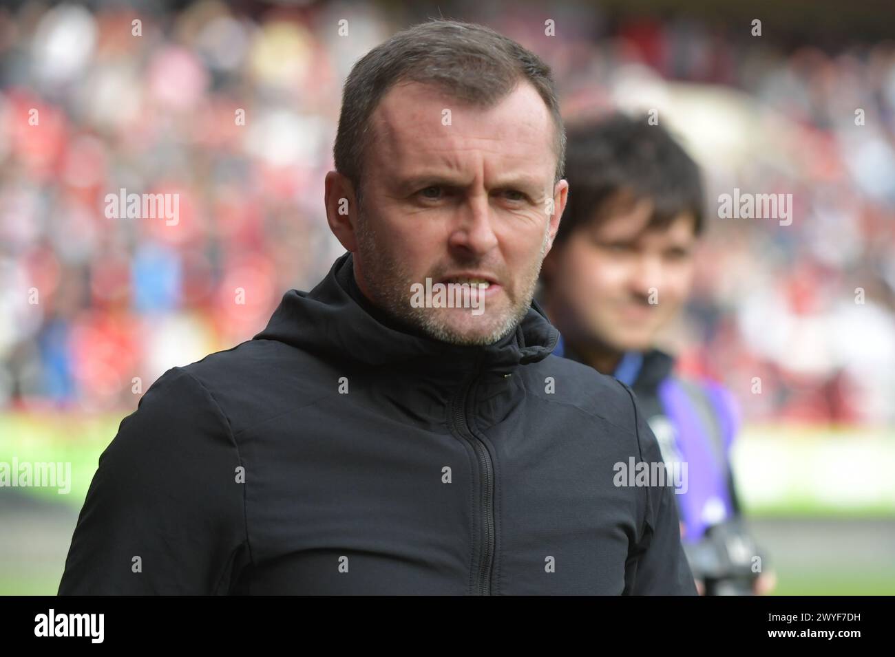 London, England. 6th Apr 2024. Charlton Athletic Manager Nathan Hones ...