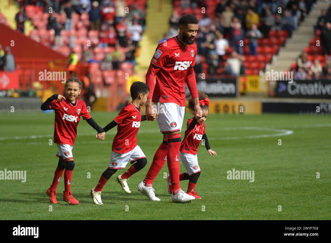 London, England. 6th Apr 2024. Michael Hector of Charlton Athletic ...