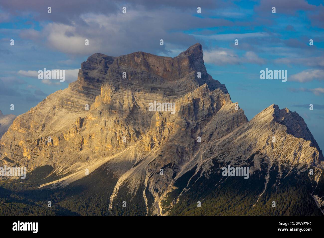 Dolomites mountains rocky peaks scenic landscape. Alpine summits in the ...