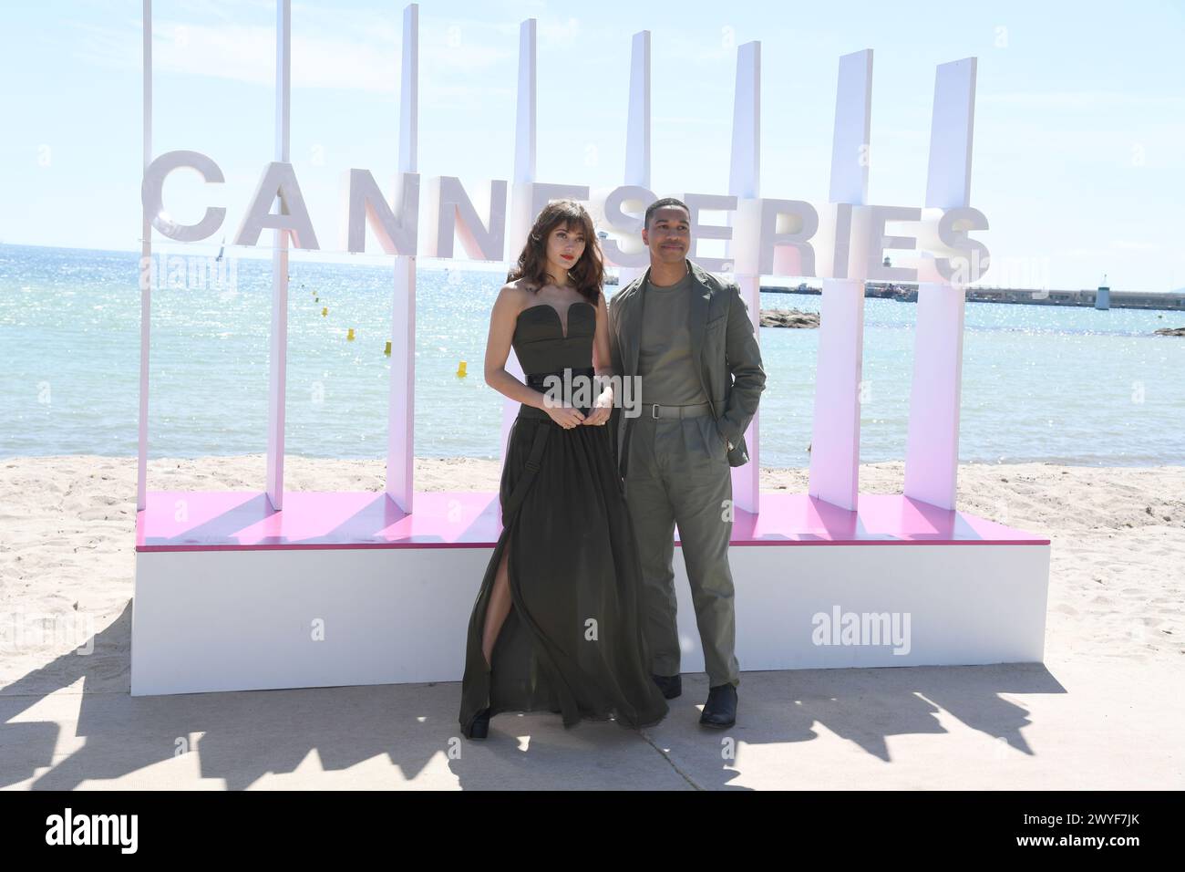 CANNES, FRANCE - APRIL 06: Aaron Moten,Ella Purnell during the "Fallout" Photocall during the ...