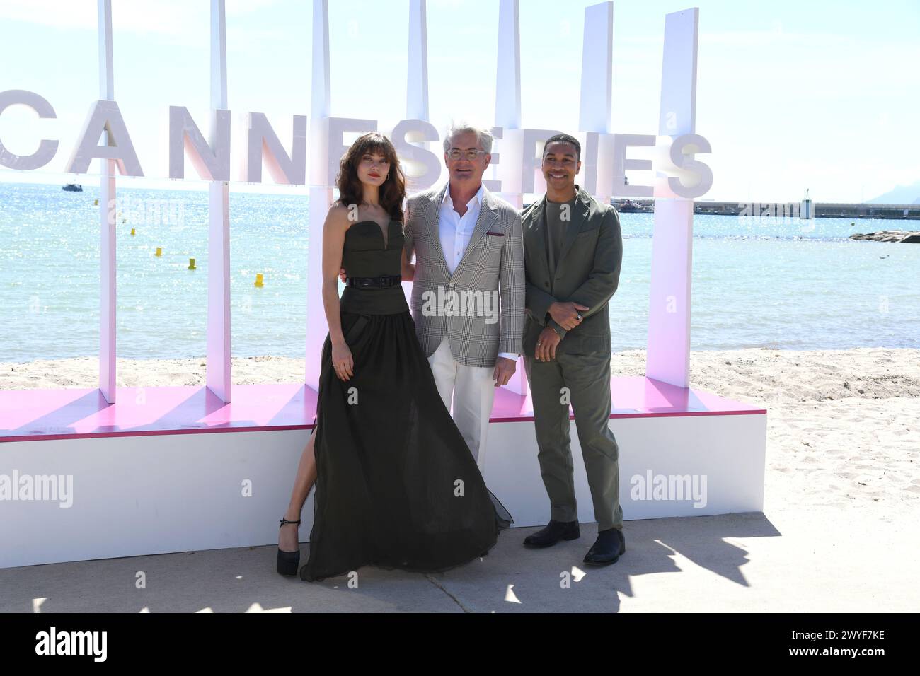 CANNES, FRANCE - APRIL 06: Aaron Moten,Ella Purnell ,Kyle MacLachlan during the "Fallout ...