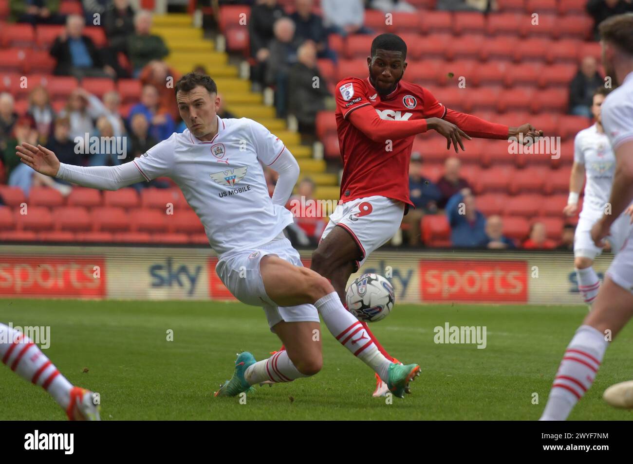 London, England. 6th Apr 2024. Daniel Kanu of Charlton Athletic has his ...
