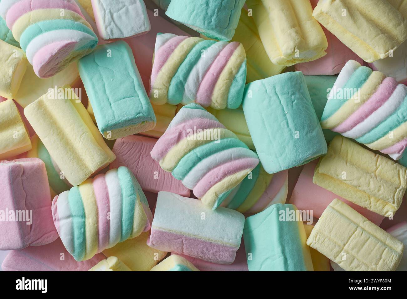 marshmallows close-up, colorful fluffy soft sugar confectionery ...