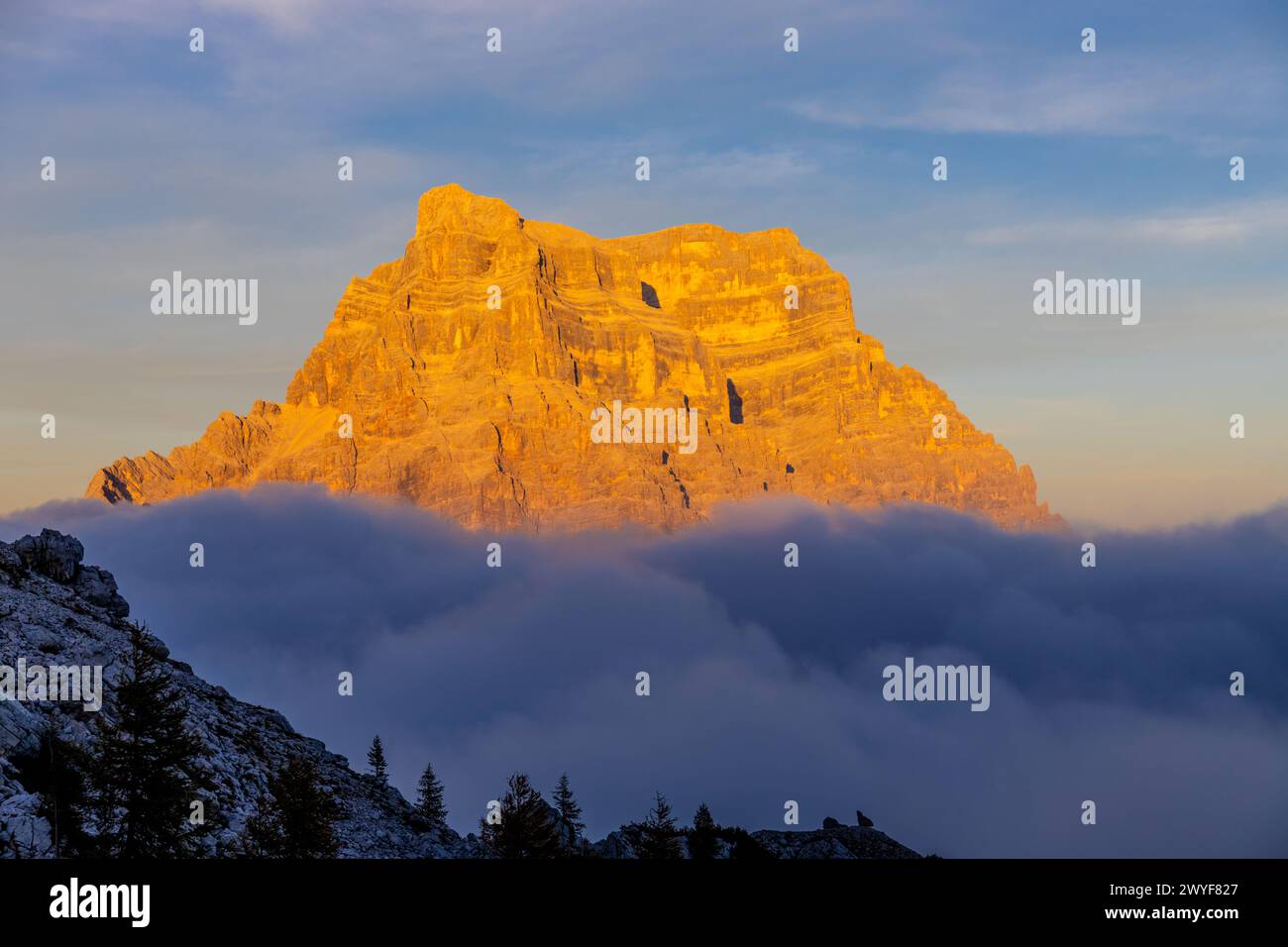 Dolomites mountains rocky peaks scenic landscape. Alpine summits in the ...
