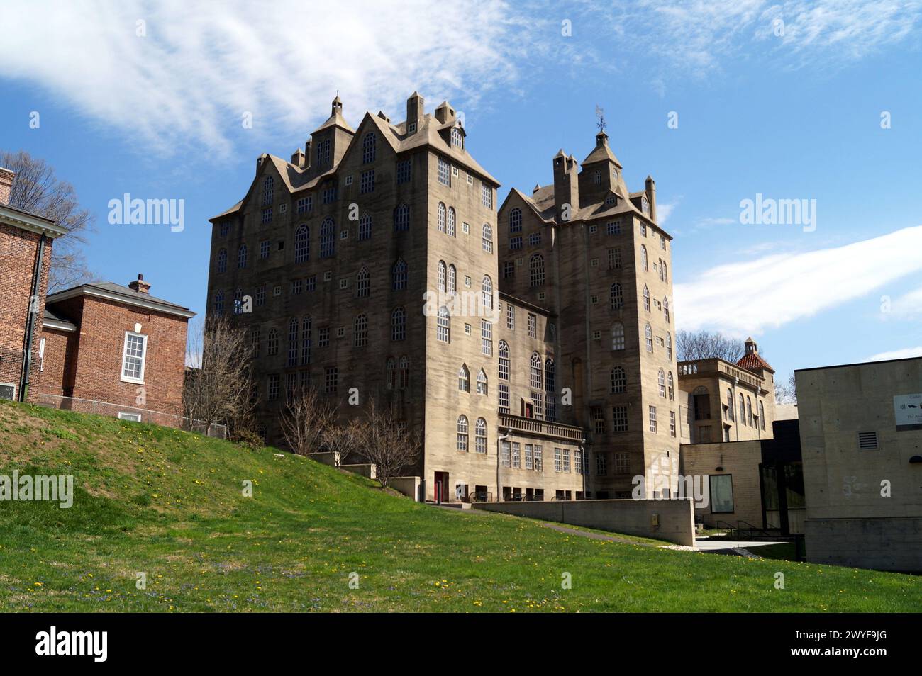 Mercer Museum and Library, poured-in-place concrete structure built in ...