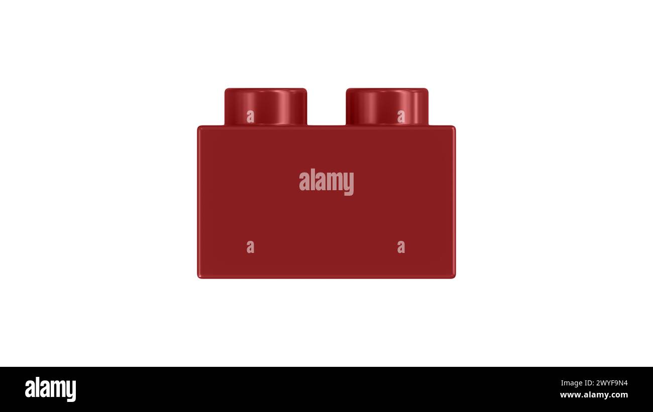 Maroon Lego Block Isolated on a White Background. Close Up View of a ...