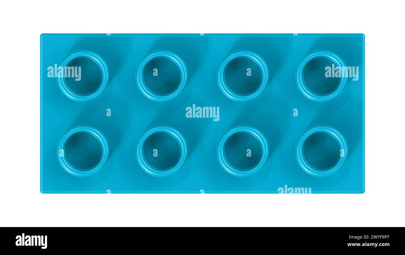 Cyan Blue Lego Block Isolated on a White Background. Close Up View of a ...