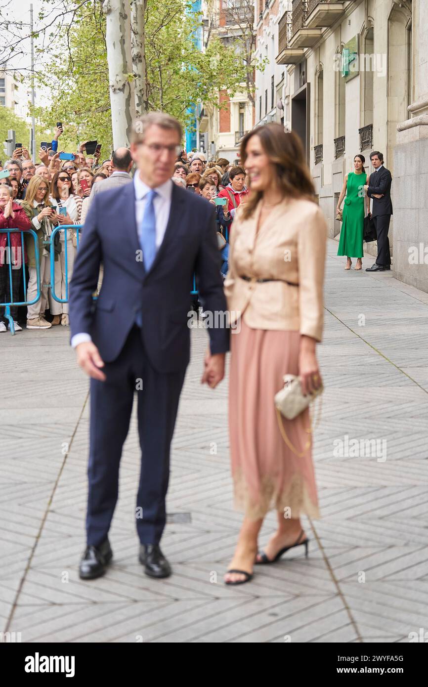 Madrid. Spain. 20240406, Alberto Nunez Feijoo, Eva Cardenas, Sofia ...