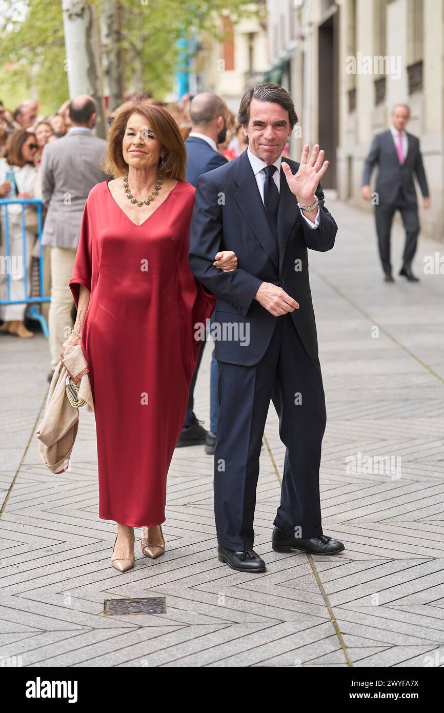 Madrid. Spain. 20240406, Jose Maria Aznar, Ana Botella arrives at the ...