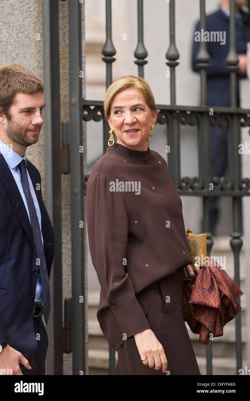 Madrid. Spain. 20240406, Princess Cristina of Borbon arrives at the ...