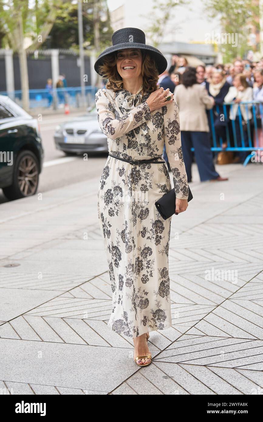 Madrid. Spain. 20240406, Xandra Falco arrives at the wedding of Jose ...