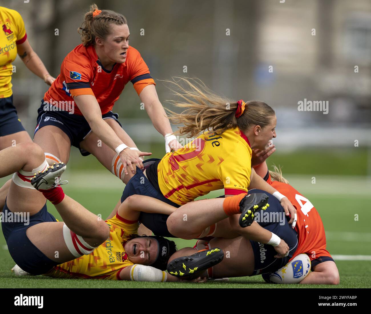 AMSTERDAM - Rugby star Inger Jongerius of the Dutch team in action ...