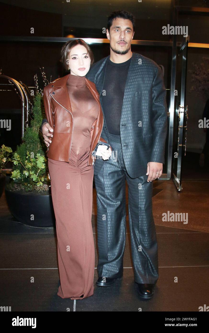 New York, NY, USA. 5th Apr, 2024. Staz Nair and Joana Tavira seen ...