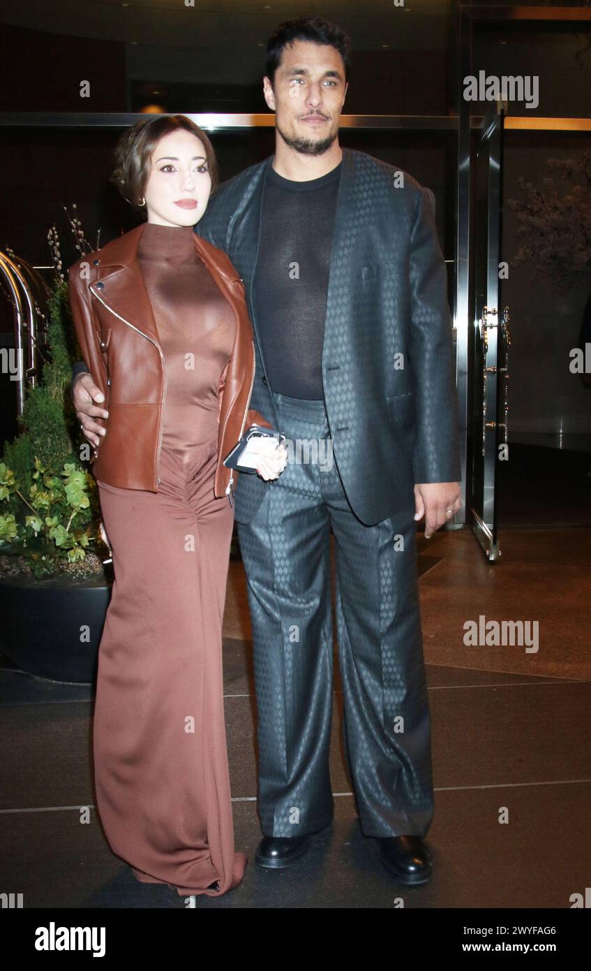 New York, NY, USA. 5th Apr, 2024. Staz Nair and Joana Tavira seen ...