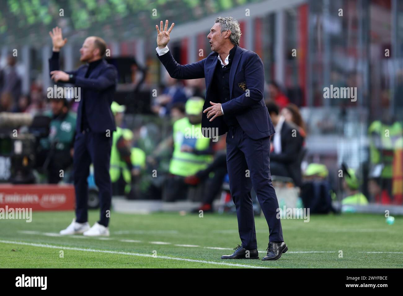 Milano, Italy. 06th Apr, 2024. Luca Gotti, head coach of Us Lecce ...