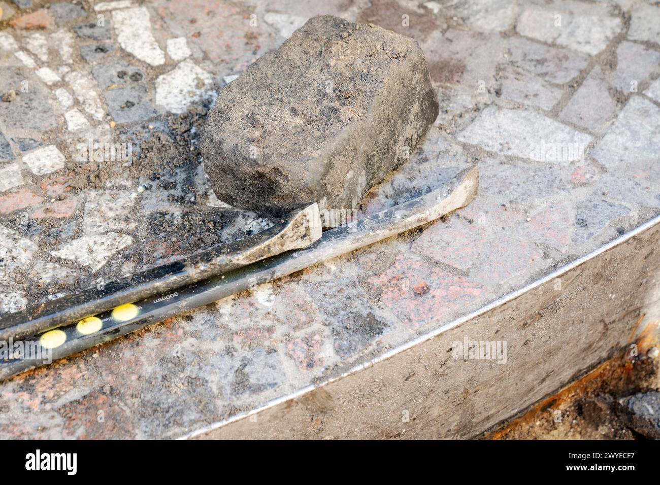 The last excavated cobblestone, after the Citizens of the free village ...