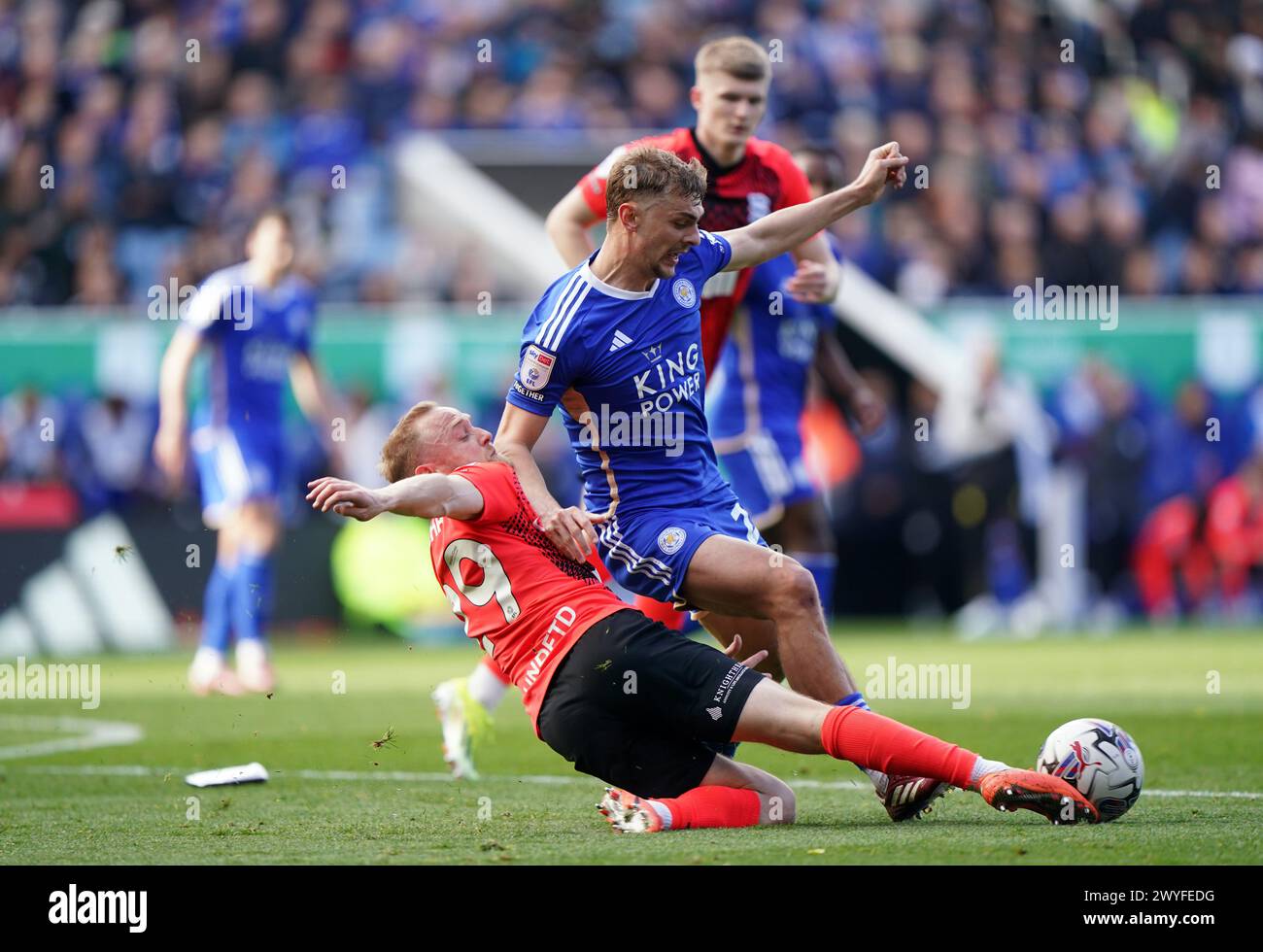 Birmingham City's Alex Pritchard (left) and Leicester City's Kiernan ...