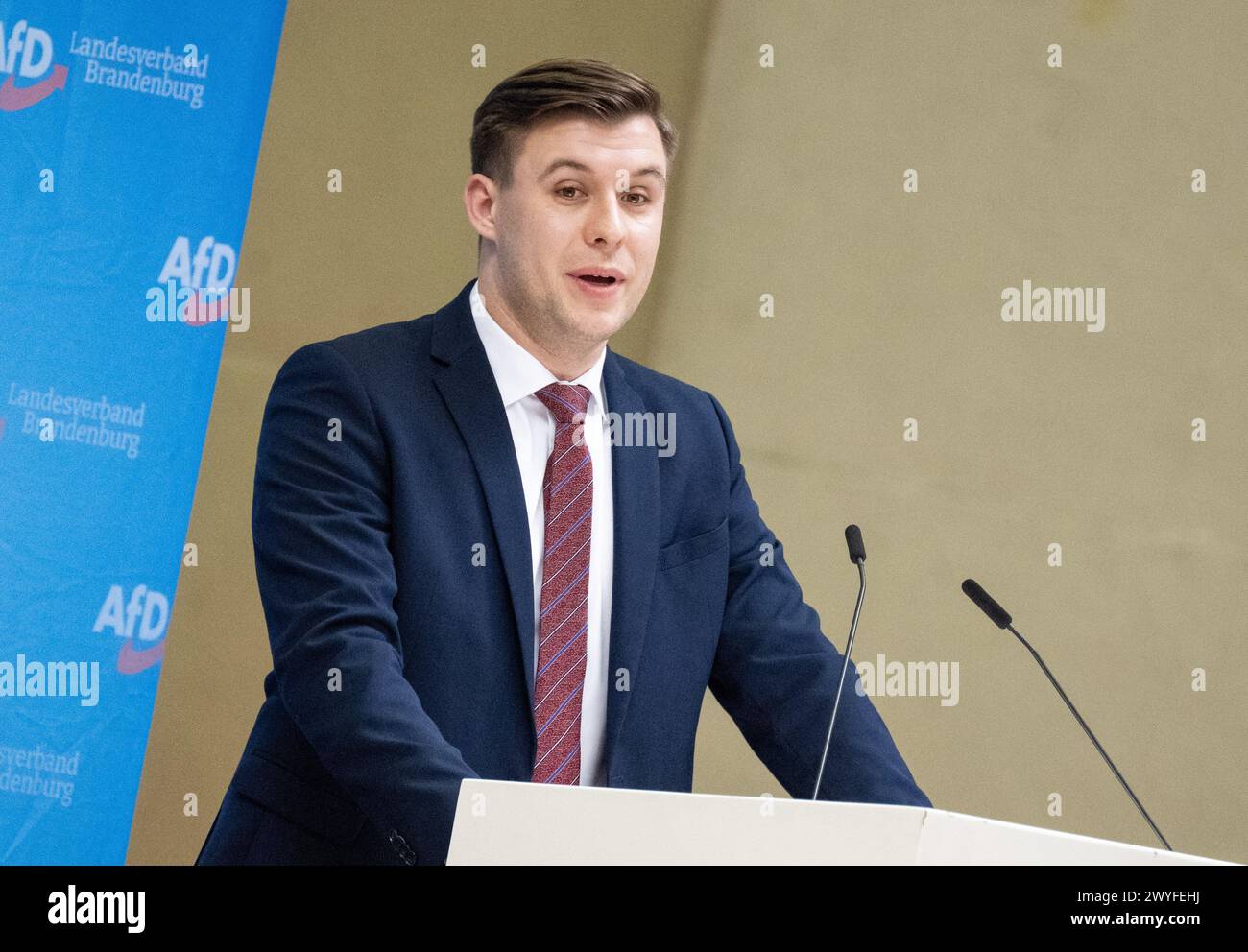06 April 2024, Brandenburg, Jüterbog: Jean-Pascal Hohm, candidate for ...