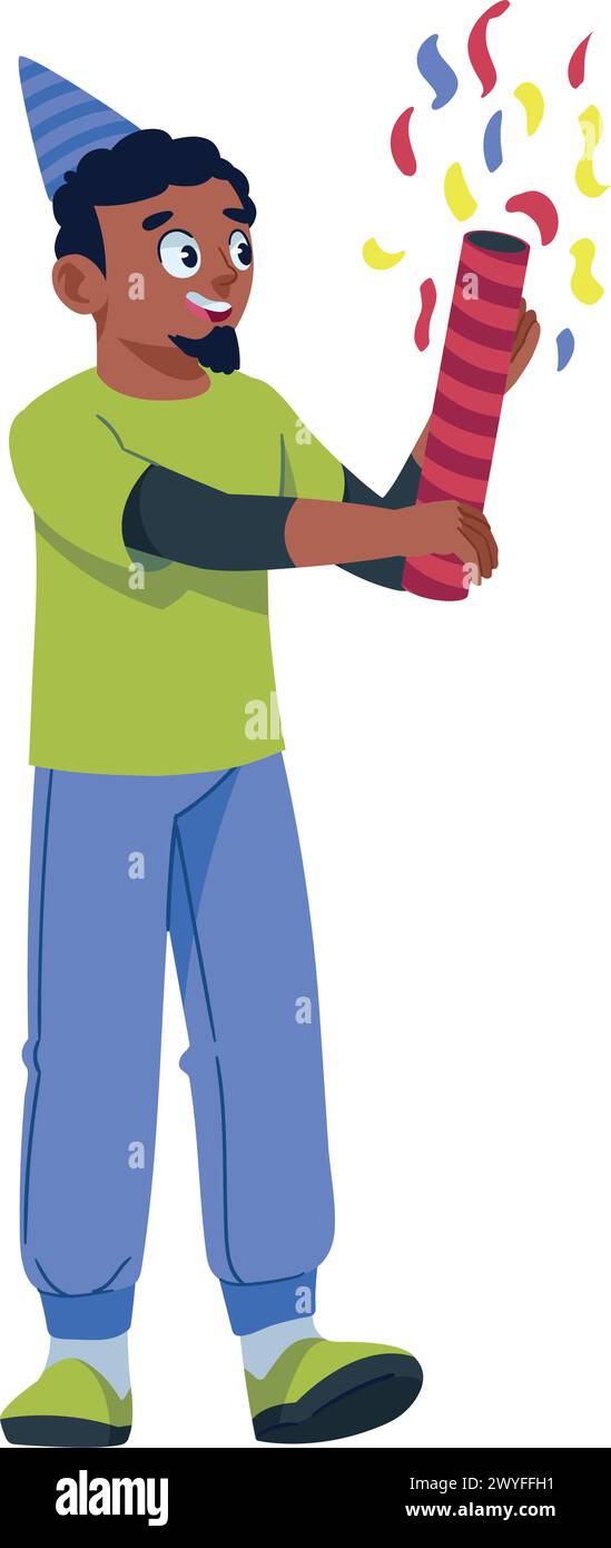 birthday man with confetti Stock Vector Image & Art - Alamy