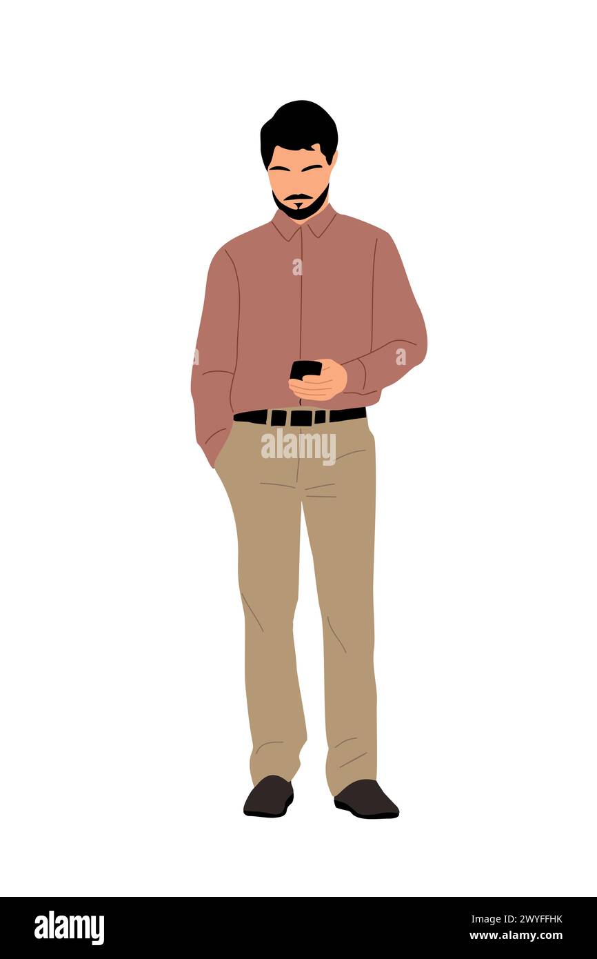 Handsome businessman talking phone smart Stock Vector Images - Alamy